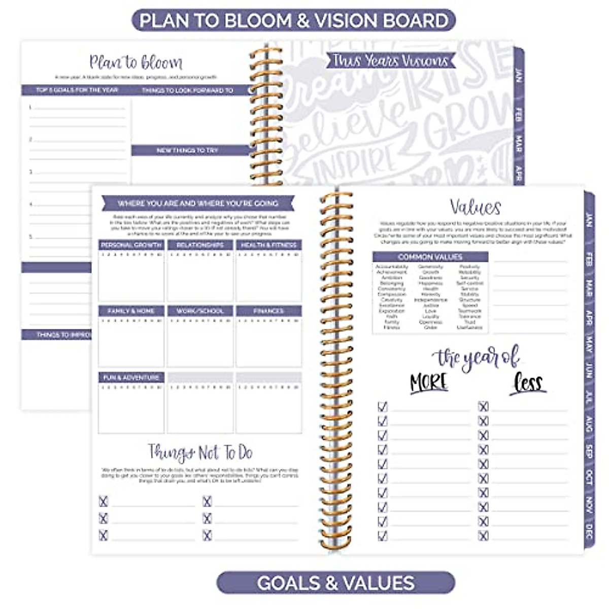 bloom daily planners 2023 Calendar Year Day Planner (January 2023 - December 2023) - 5.5” x 8.25” - Weekly/Monthly Agenda Organizer Book with Stickers & Bookmark - Lavender Daydream