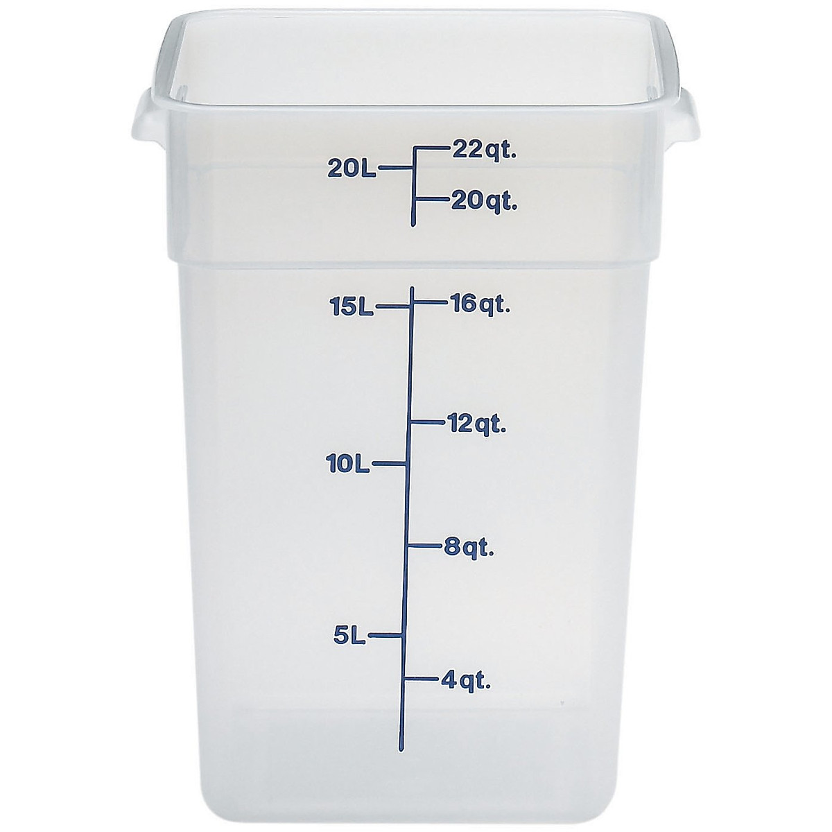 Cambro Food Storage Container - Classic Series Square - 22 QT (Quart) - Commercial Grade for Food Prep (Translucent)