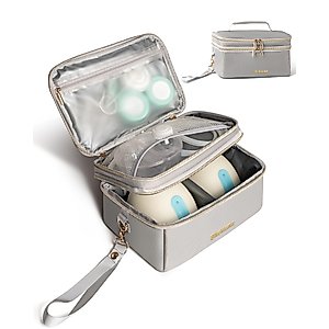 Kadamii Wearable Breast Pump Bag Compatible with Momcozy, Elvie & Medela Pump in Style, Small Portable Container Case Bag for Working Moms, Holds Pump Accessories