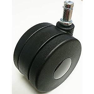Oajen 4" 100mm twin wheel caster, furniture wheel, 7/16" x 7/8" 11mm x 22mm grip ring for office chair, pack of 5