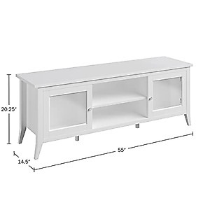 Lavish Home, White 55-inch TV Stand with Storage