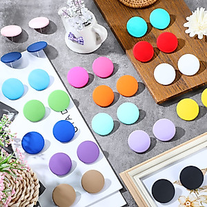 Epakh 20 Pairs Round Button Earrings Large Circle Acrylic Stud Earrings Disc Geometric Earrings Solid Color Retro Neon Button Earrings for Women