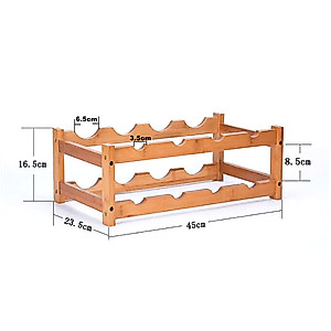 kework 8 Bottles Wine Rack, 2 Tier Nature Bamboo Wine Display Rack, Tabletop Wine Rack, Desktop Countertop Free Standing Wine Storage Shelf (8-Bottle)