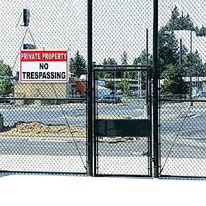 3 Pack Private Property No Trespassing Sign 10"x 7" .04" Aluminum Reflective Sign Rust Free Aluminum-UV Protected and Weatherproof