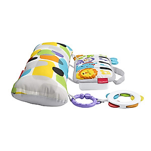 Fisher-Price Activity City Gym To Jumbo Playmat, Infant To Toddler Activity Gym with Music, Lights, Vehicle Toys and Extra-Large Playmat