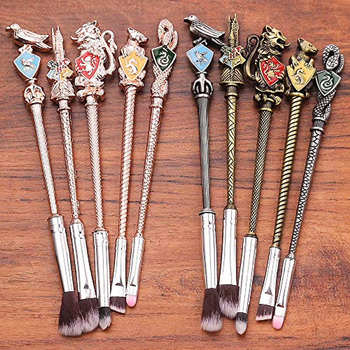 【2 Color Options】Metal Wand Gifts Makeup Brushes Set Wi-zard Wand Makeup Brushes Set Make Up Brushes for Women - Brushes Holder Pot Not Included