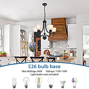 MELUCEE Classic Modern Chandeliers for Dining Room with Alabaster Glass Shade, 5-Light Dining Room Light Over Table Contemporary Ceiling Light Fixtures Traditional for Foyer Kitchen Bedroom