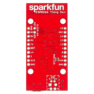 SparkFun ESP8266 Thing - Dev Board - WiFi-enabled microcontroller compatible with Arduino for Internet of Things WiFi Development On-board FTDI USB-to-Serial converter PCB trace antenna U.FL connector