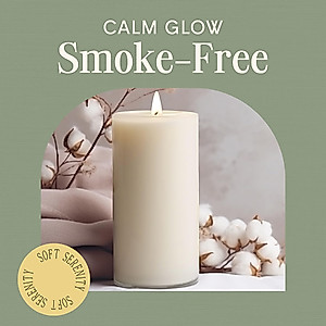 Mister Candle Dripless Vanilla Scented Ivory Pillar Candles Set of 3, Hand Made Vanilla Pillar Candles with Essential Oils for Home Decor, Premium Wax, 80 Hr Burn Time (3x6 inch)