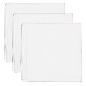 HonestBaby 3-Pack Organic Cotton Swaddle Blankets, Bright White, One Size