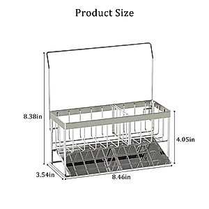 JINSILU Sink Caddy with Drain Tray, Kitchen Sink Caddy for ponge Dish Brush Soap, Kitchen Sink Organizer for Kitchen Bathroom, Sus304 Stainless Steel Rustproof