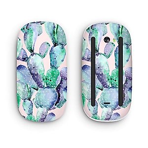 Design Skinz Watercolor Cactus Succulent Bloom V8 Vinyl Decal Compatible with The Apple Magic Mouse 2 (Wireless, Rechargable) with Multi-Touch Surface