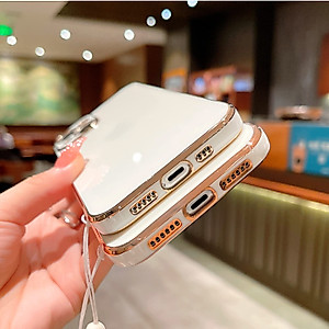 KuDiNi for Oneplus 8T Case, Oneplus 8T 5g Phone Case for Women Girls Electroplating Cute Luxury Bling Aesthetic Trendy Pretty, Full Camera Soft TPU Protection Shockproof Cover for Oneplus 8T (White)