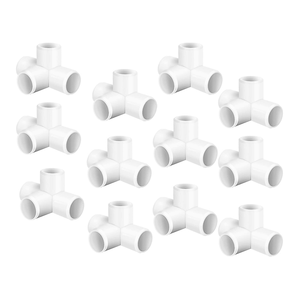 12 pack 4 Way 1/2 inch PVC Fitting Corner Cross Elbow, 1/2" PVC Fitting Elbow for Greenhouse Shed Pipe, Tent Connection, Furniture Build Grade SCH40