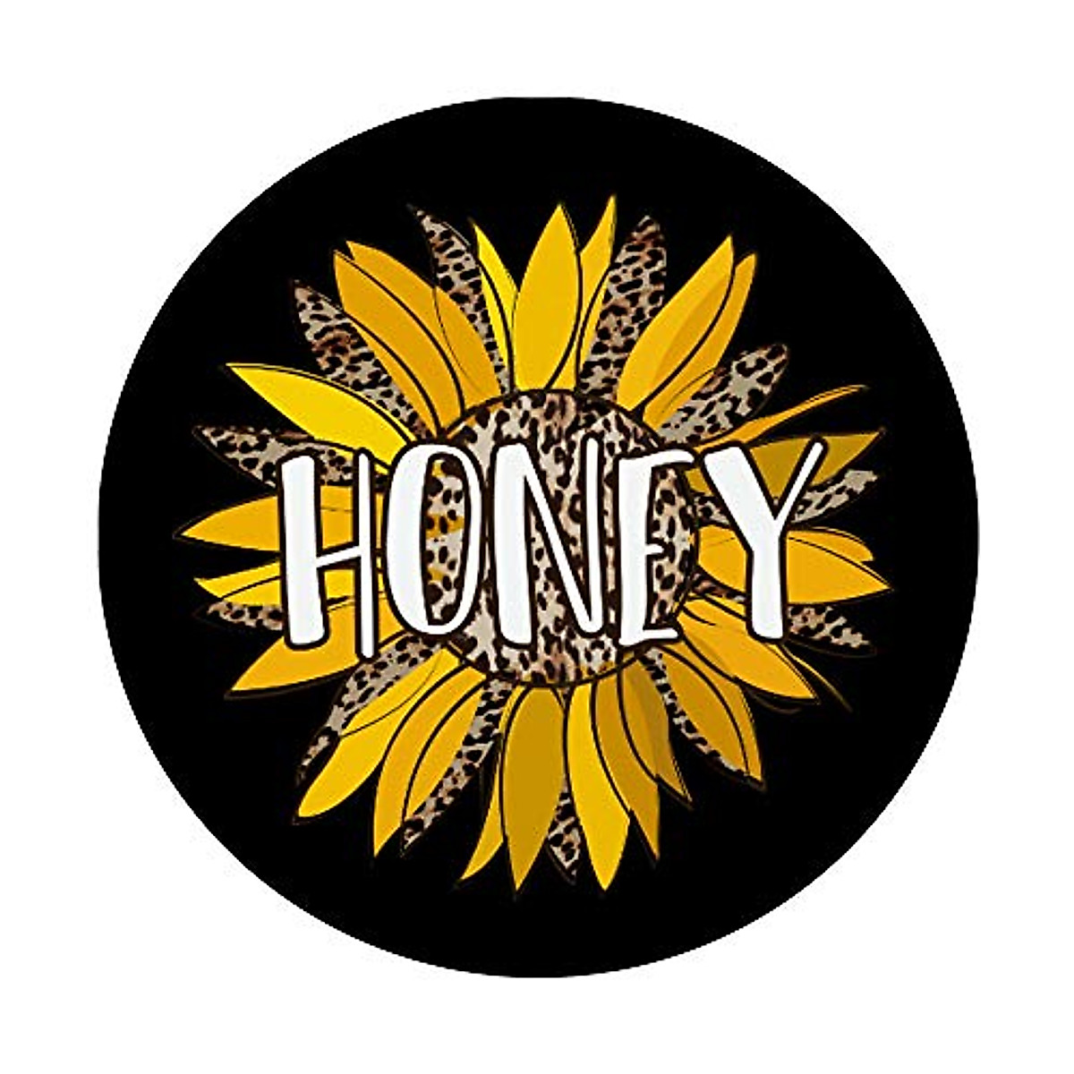 Honey Gifts - Leopard Print Sunflower Flower Women Grandma PopSockets Grip and Stand for Phones and Tablets