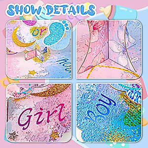 BACUTHY Gender Reveal Cupcake Stand - 3 Tier Cardboard Cup Cake Holder Tower for Boy or Girl Reveal Decorations, Baby Shower Birthday Party Supplies