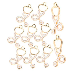 GALPADA 50 Pcs Nurse Pendant Stethoscope Charms Decorative Bracelet Pendants Nurse Dangle Charms DIY Jewelry Pendants Charms for Bracelets Making Jewelry Charms Necklace Pendant