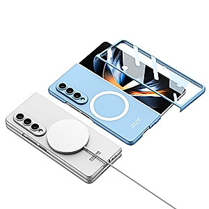 BAILI Galaxy Z Fold4 Magnetic Case,Support Magsafe and Wireless Charger for Samsung Galaxy Z Fold 4 5g,Ultra -Magnetic Suction Z Fold4 case That adapts to The Vehicle Bracket-Red