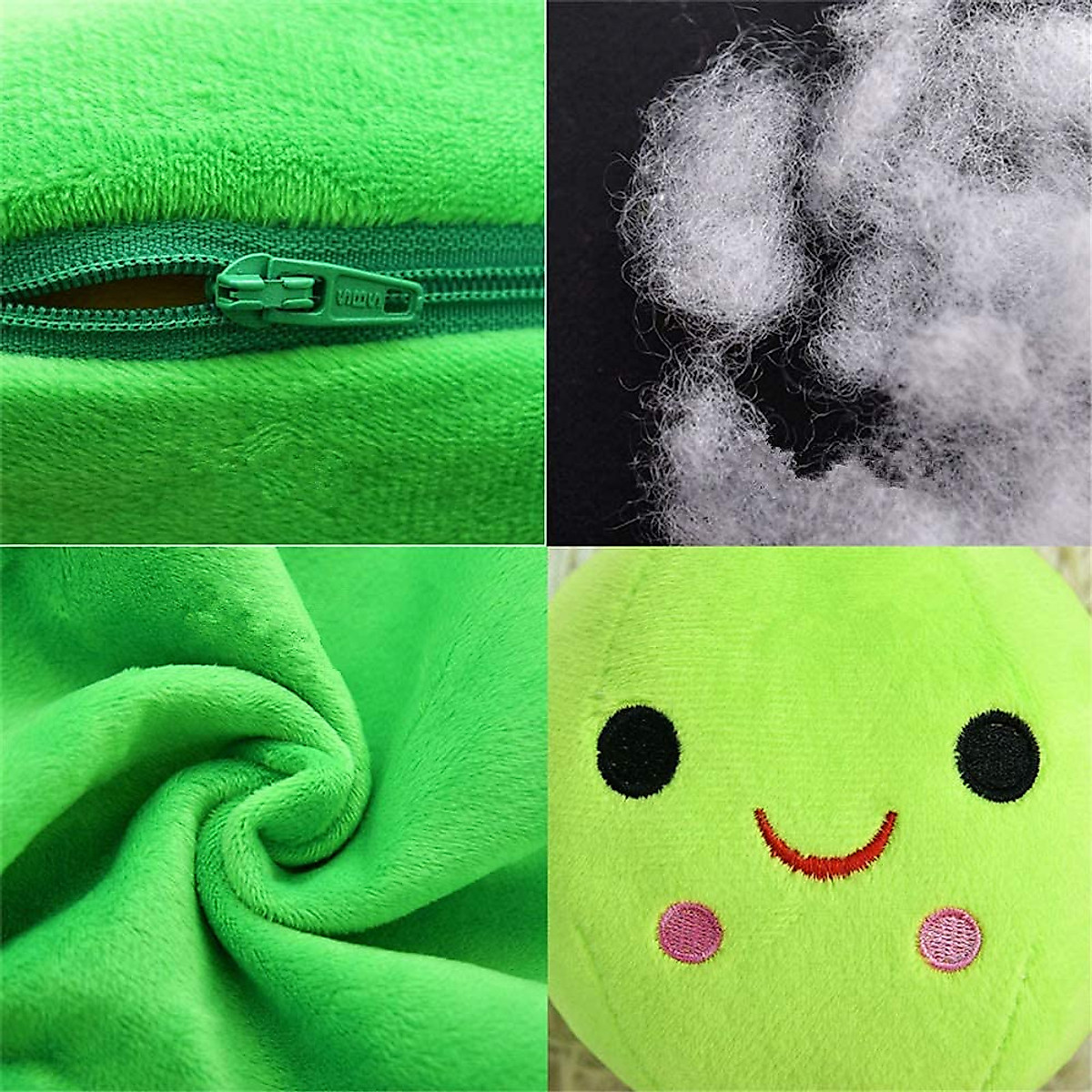 Giant Peas in A Pod Plush Toy Pea Pod Pillow Cute Pea Stuffed Toys Plant Doll Various Sizes (Green Beans,15.7''/40cm)