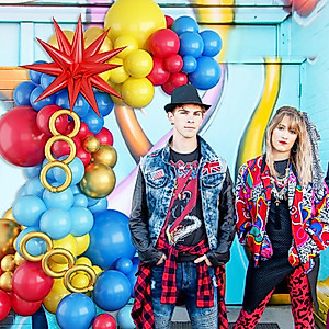 Balloon Arch Kit, Red Blue Yellow Balloons Garland Kit with Explosion Star Foil Balloons for Cartoon Hedgehog Carnival Circus Theme Birthday Party Baby Shower Decorations