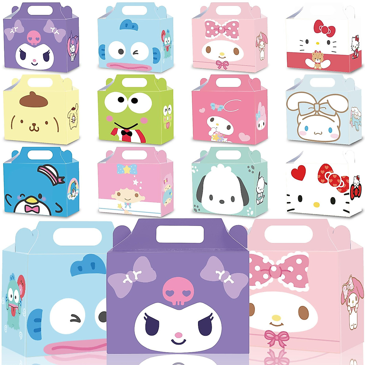 24Pack Party Gift Boxes Party Favors/Candy Boxes, Tote Boxes, Gift Boxes for Kids Paper Favor Packs Adults Birthday Party Decora- 12 Pattern