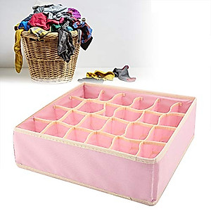 Bunny Kachu Sock Drawer Organizer, Durable Soft Nonwoven Fabric and Paper Board Container Grid Divider Design Storage Box for Household(Pink)