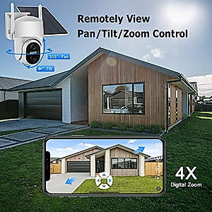Solar Security Cameras Wireless Outdoor Battery Powered, Pan Tilt WiFi Camera for Home Security, 2K HD Video Surveillance Color Night Vision, 2 Way Talk, PIR Human Motion Detection, Phone App Alerts