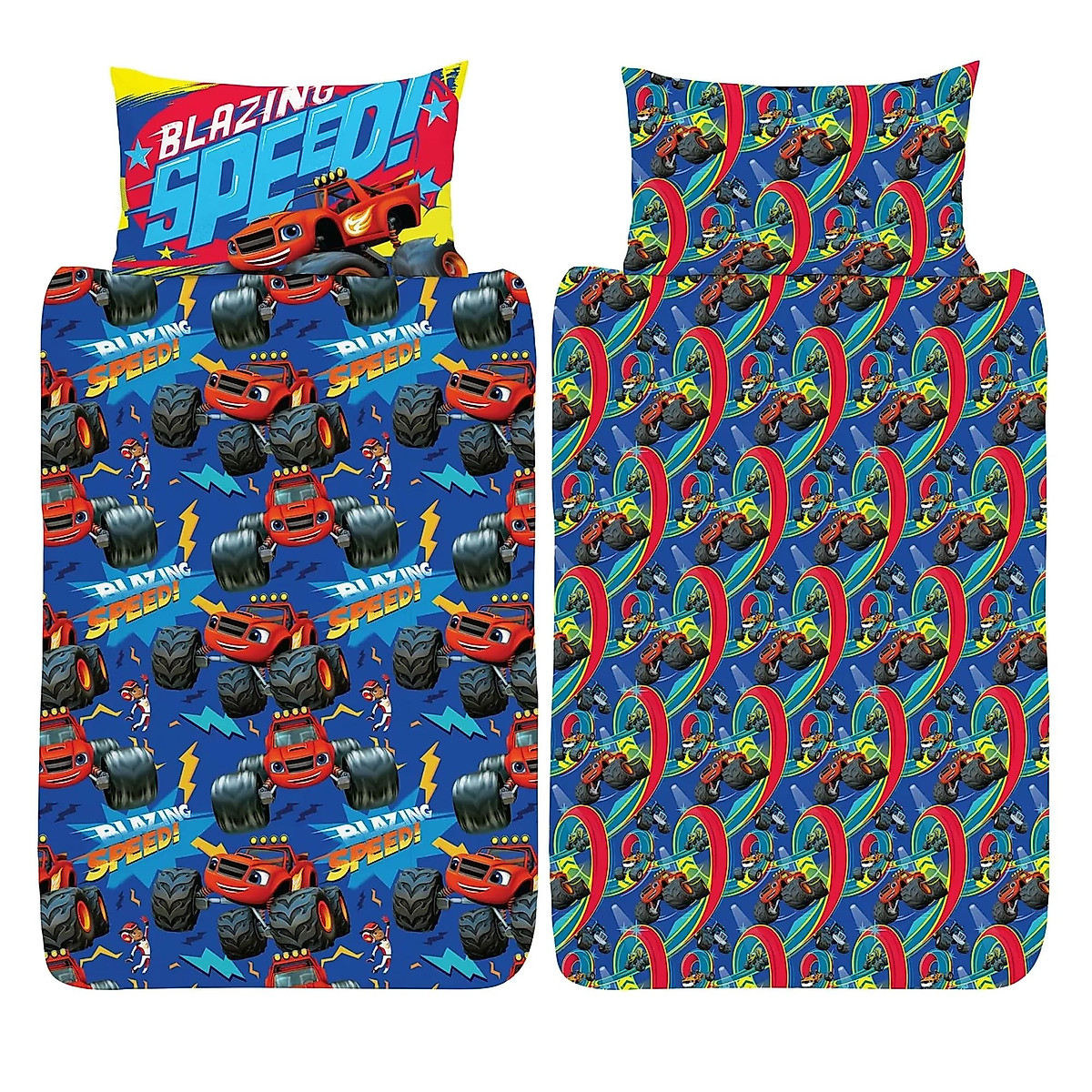 Blaze and The Monster Machines Single Duvet Cover - Blazing Speeed Design - Officially Licensed Reversible Two Sided Design