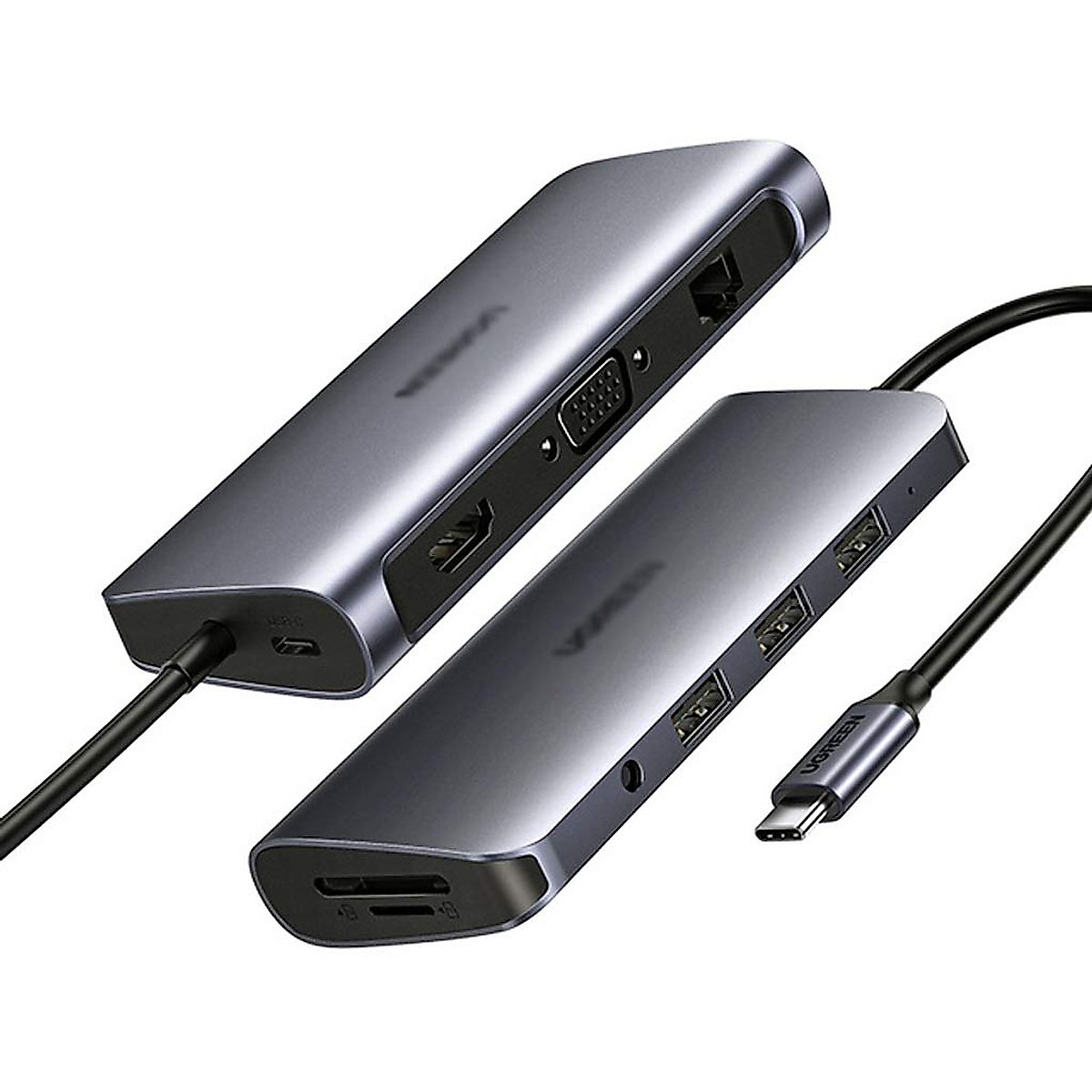 WJCCY USB C Hub 10 in 1 USB Type C to HDMI 4K USB 3.0 VGA PD 3.5mm Full Function Hub