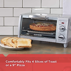 BLACK+DECKER TO1705SG 4-Slice Toaster Oven, Easy Controls, Stainless Steel