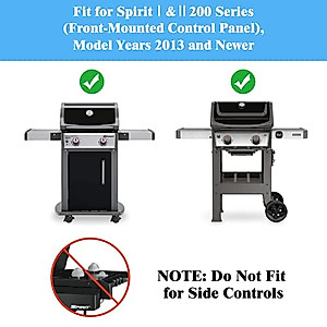 Petrirufun 69785 Grill Burner for Weber Spirit I & II 200 Series, Grill Replacement Parts for Spirit E210 E220 Spirit S210 S220 Gas Grills with Up Front Control Tube, Stainless Steel