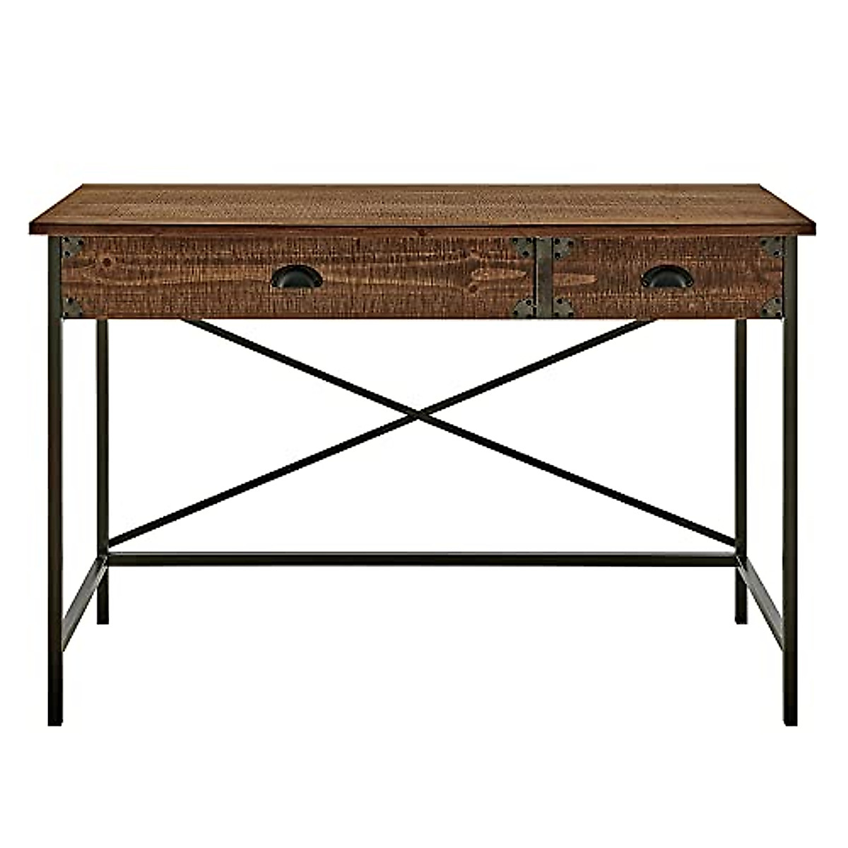 FirsTime & Co. Brown Wilshire Desk, Writing Desk, Compact Computer or Laptop Desk for Home Office, Wood and Metal, Farmhouse, 47.25 x 19.5 x 30 inches