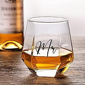 Mr and Mrs Wine Glasses Gifts,Wedding Gifts for Bride and Groom -Gifts for Bridal Shower Engagement Wedding and Married Anniversary-His & Hers, Engagement Gift, Couples Gifts for Husband & Wife