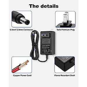 DC 12 Volt 3 Amp Power Supply 36W AC Adapter 100-240V 50-60Hz AC to DC 12V Power Cord with 5.5mmx2.5mm DC Barrel & 10 Tips for LED Strip Light CCTV Camera Routers [DC 12V 3A]