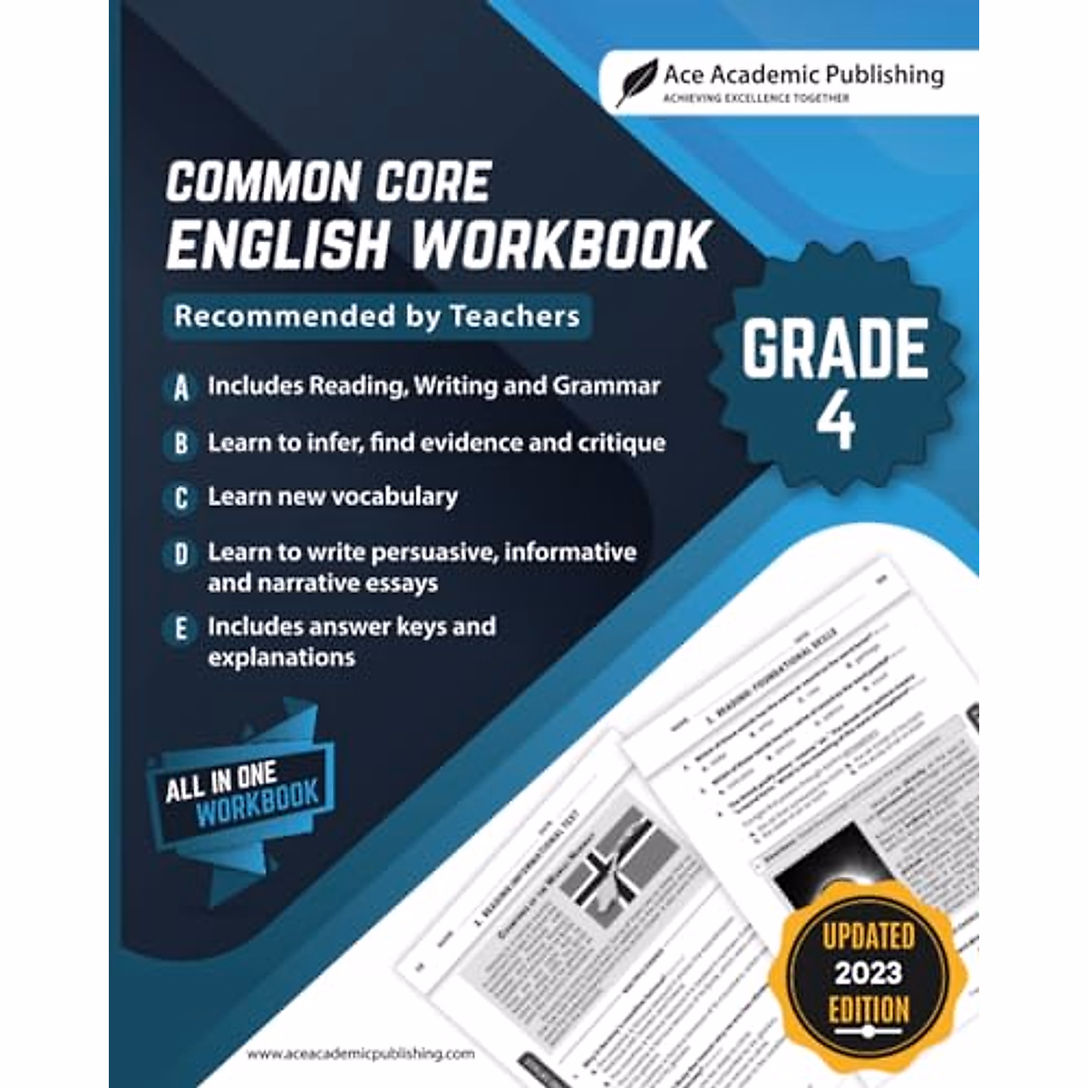 Common Core English Workbook: Grade 4 English