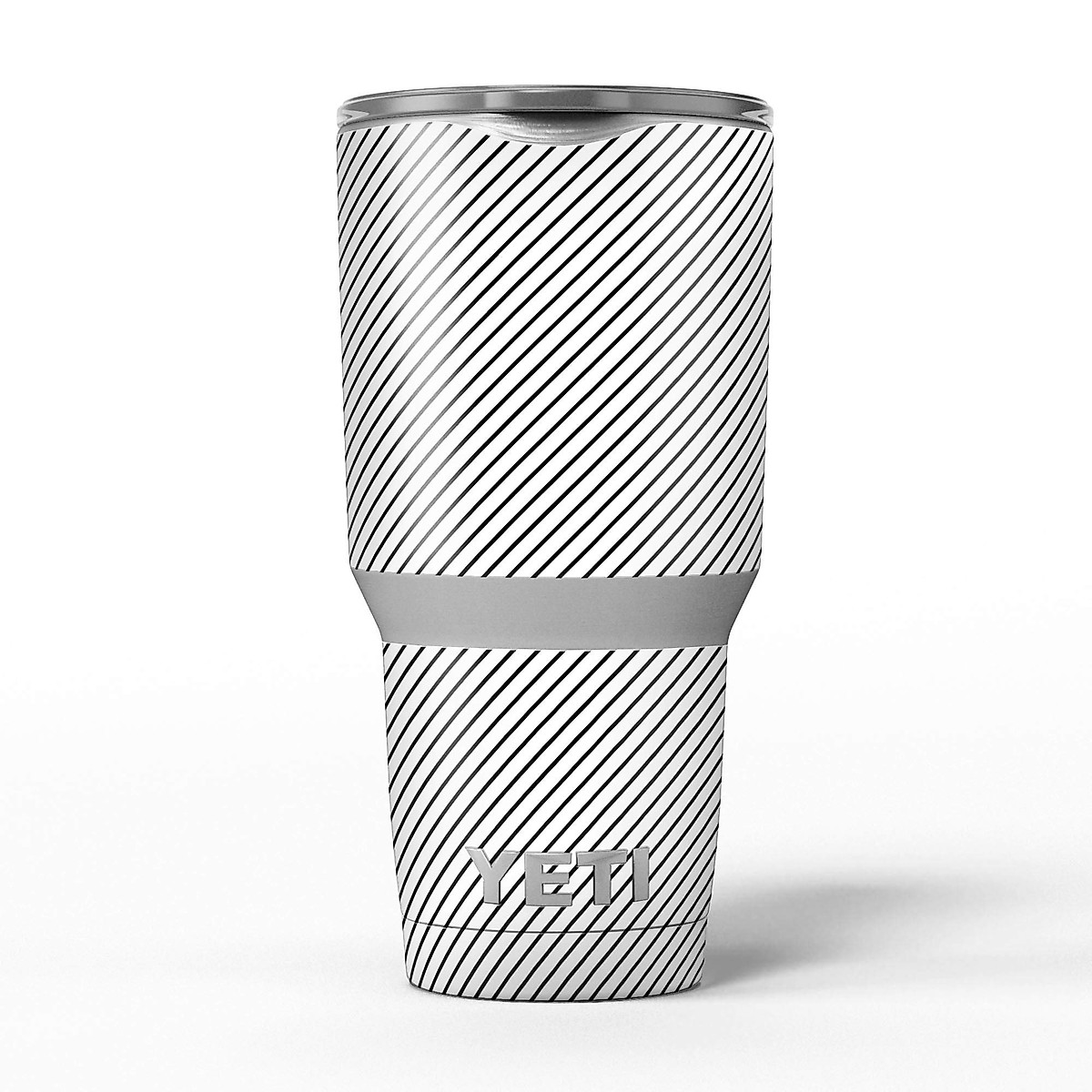 Design Skinz Slate Black Slanted Lines with Translucent Backing - Skin Decal Vinyl Wrap Kit Compatible with The Yeti Rambler Cooler Tumbler Cups