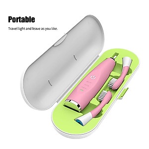 KIVOS 4 Replacement Heads and 1 Case, Children Electric Toothbrush Ultrasonic Kids Sonic Powered Brush, 30 Days, IPX6 Waterproof,Travel Container (Pink)