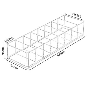 HBlife Clear Acrylic Makeup Compact Organizer, 8 Spaces Vanity Organizer Stand Eyeshadow Pallet Storage for Lipstick Bronzer Powder Highlighter, Skincare Cosmetic Display Cases for Bathroom