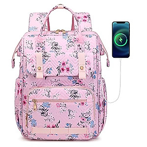 HIDDS Laptop Backpack Girls 15.6 Inch Bundle with Women Purses Backpack College School Bag Baby Diaper Backpacks