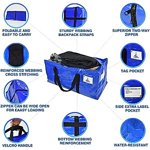 Amlsalm 4 Pack Extra Large Moving Bags with Zippers & Carrying Handles, Vacuum Compression Storage Bags, Heavy-Duty Storage Tote for Space Saving Moving Storage, Waterproof Multi-use Tool Tote Bag