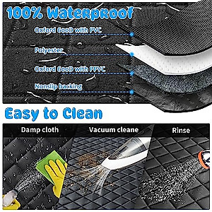 URPOWER 6-in-1 Dog Car Seat Cover for Back Seat, Waterproof Dog Car Hammock 40/60 Split Dog Seat Cover with Mesh Window and Side Flap Pets Car Seat Protector Dog Backseat Cover for Car, SUV, Truck