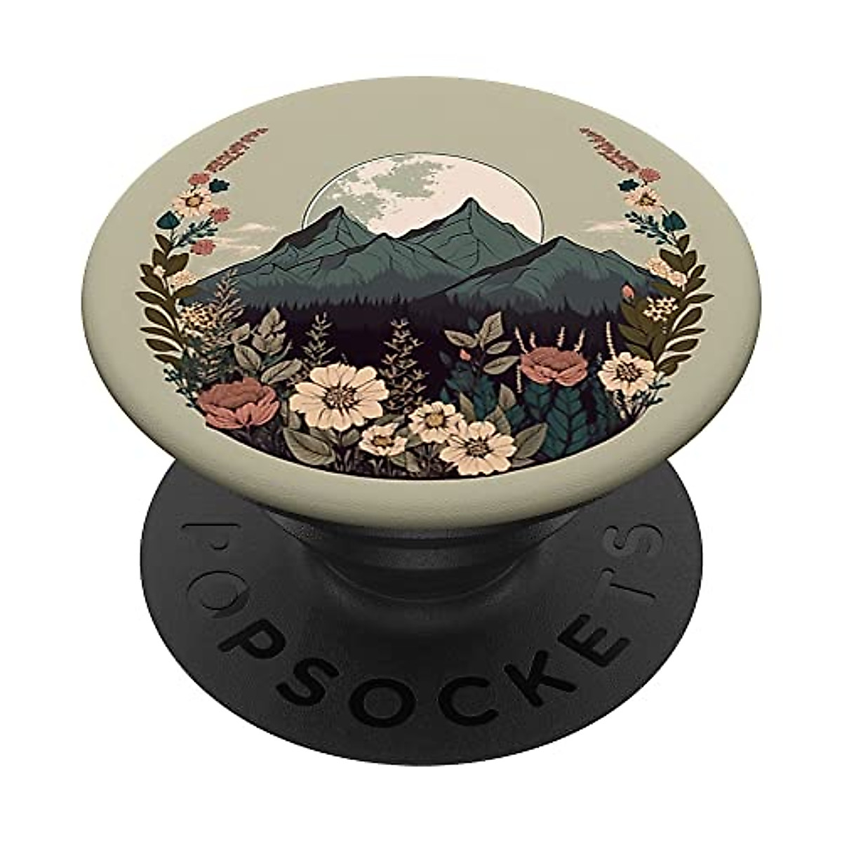 Boho Chic Floral Moon Forest Nature Mountain Retro For Girls PopSockets Swappable PopGrip