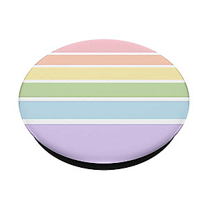 Pastel Aesthetic Rainbow Stripe Cute PopSockets PopGrip: Swappable Grip for Phones & Tablets
