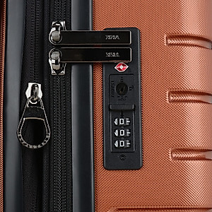 Traveler's Choice Archer Polycarbonate Hardside Spinner Luggage Set, Tie Down Straps, Orange, 2-Piece