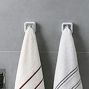 VALINK Kitchen Towel Holder - Self Adhesive Towel Holders for Kitchen,Wall Mounted Kids Hand Towel Hook,for Kitchen,Hand and Dish Towels, Gray