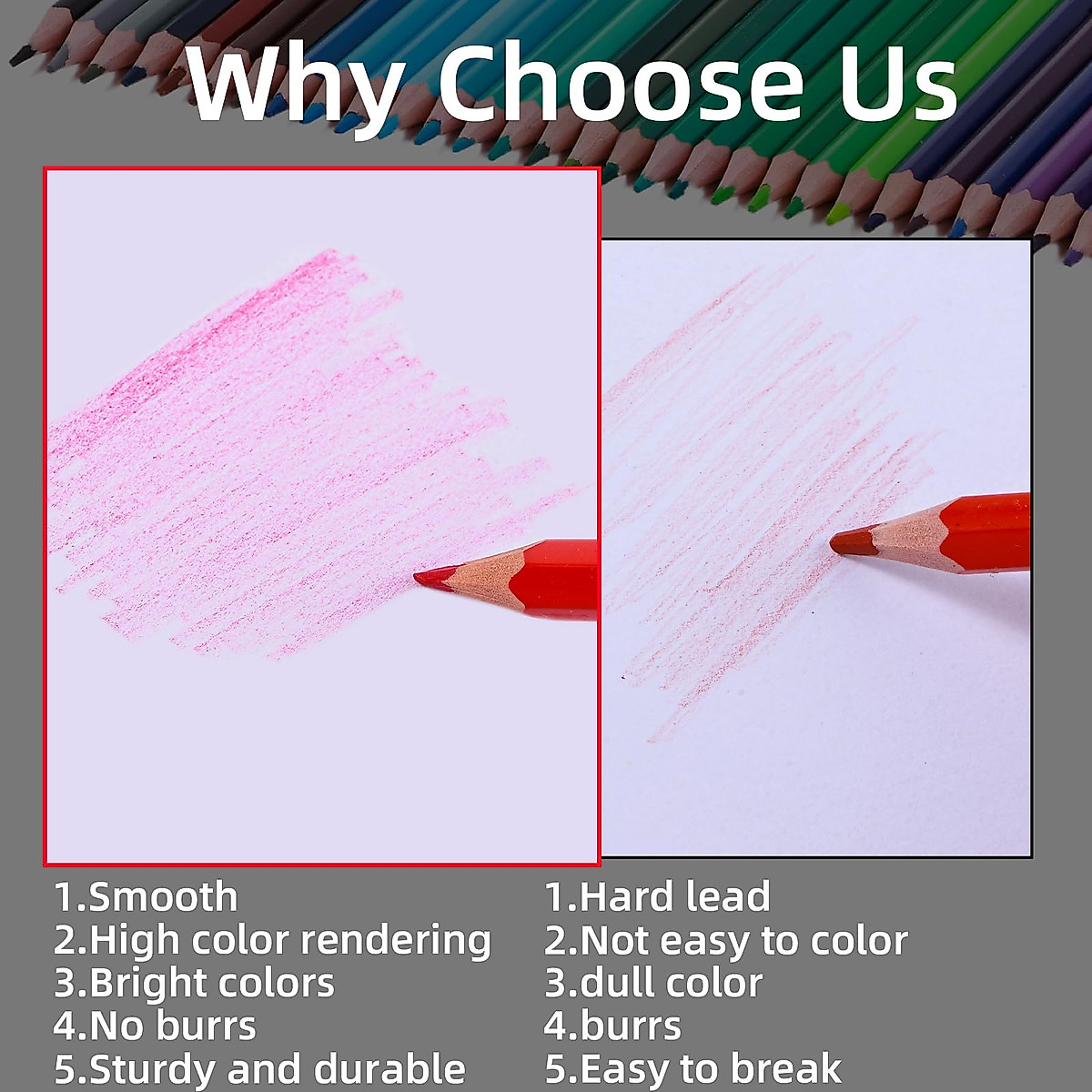 XKDOUS 48 Colored Pencils, Easy Sharpening Colored Pencil Set for Drawing Blending Shading, Gift for Art Beginners