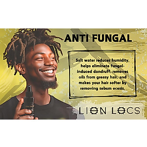 Lion Locs Starter Twist and Lock Spray for New Dreadlocks | Vegan Sea Salt Mist with Essential Oils & Aloe (4oz)