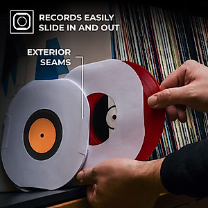 Big Fudge Vinyl Record Inner Sleeves 100x | Made from Heavyweight & Acid Free Paper | Album Covers with Round Corners for Easy Insert | Slim Record Jackets to Protect Your LPs & Singles | 7"