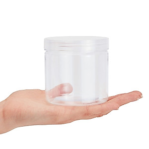 Juvale Slime Containers with Lids - 8 Pack Clear Plastic Jars for Kids DIY Crafts (12 oz)