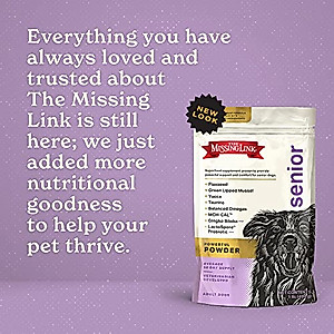 The Missing Link Senior Dog Supplement 1lb Bag - Powerful Powder Supports Bones, Joints, Skin, Coat, Heart, Eyes, Memory & Cognition